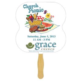 Custom Printed Hour Glass Shaped Sandwich Fans at Low Prices