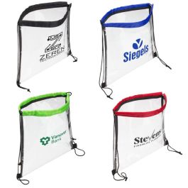Clear Drawstring Bags Custom Printed at Low Prices