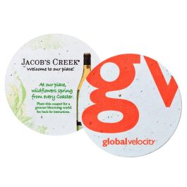 Seeded Paper Round Coasters | Custom Printed Eco Promotions